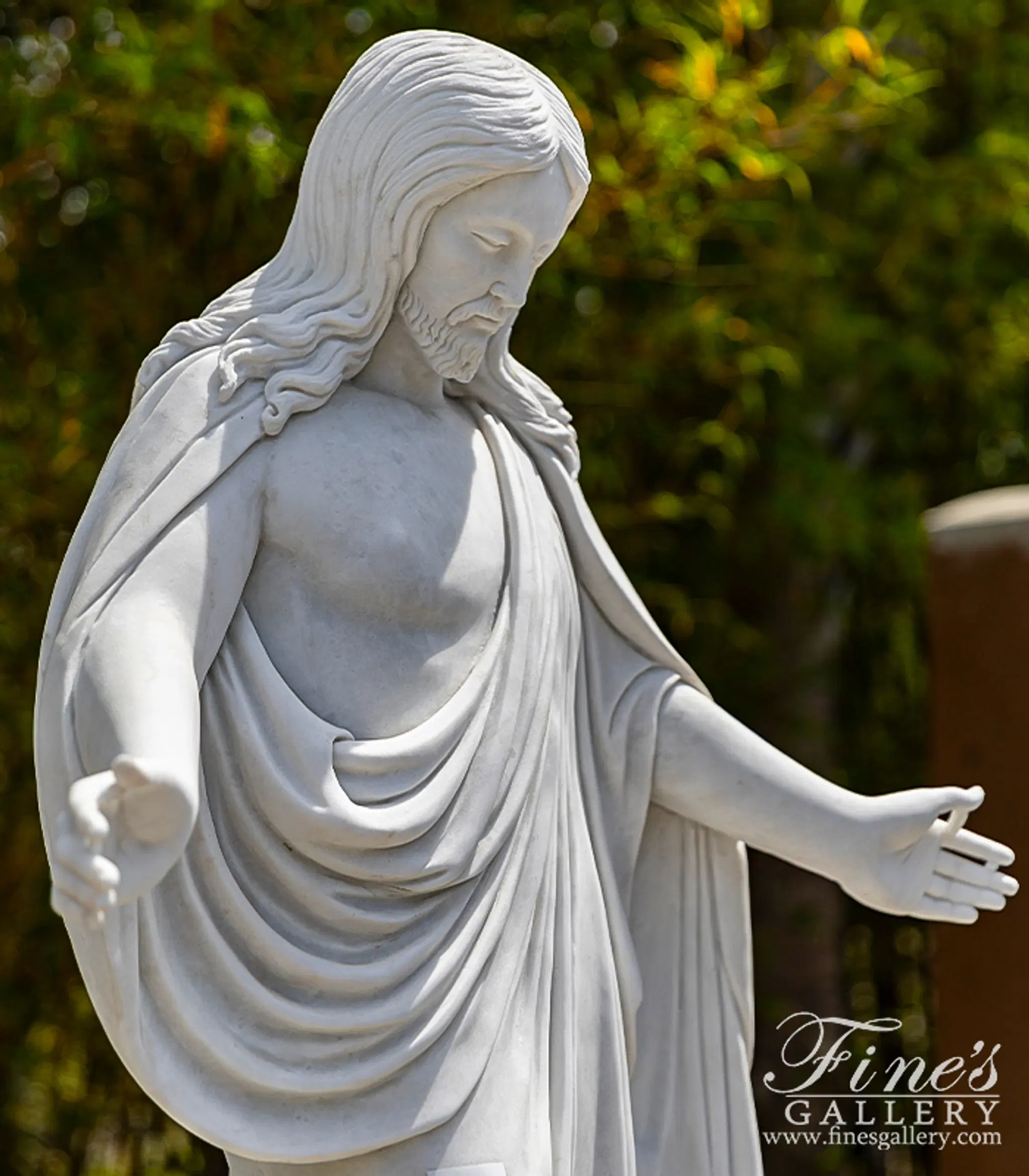 White Marble Jesus Statue | Handcrafted Religious Sculpture